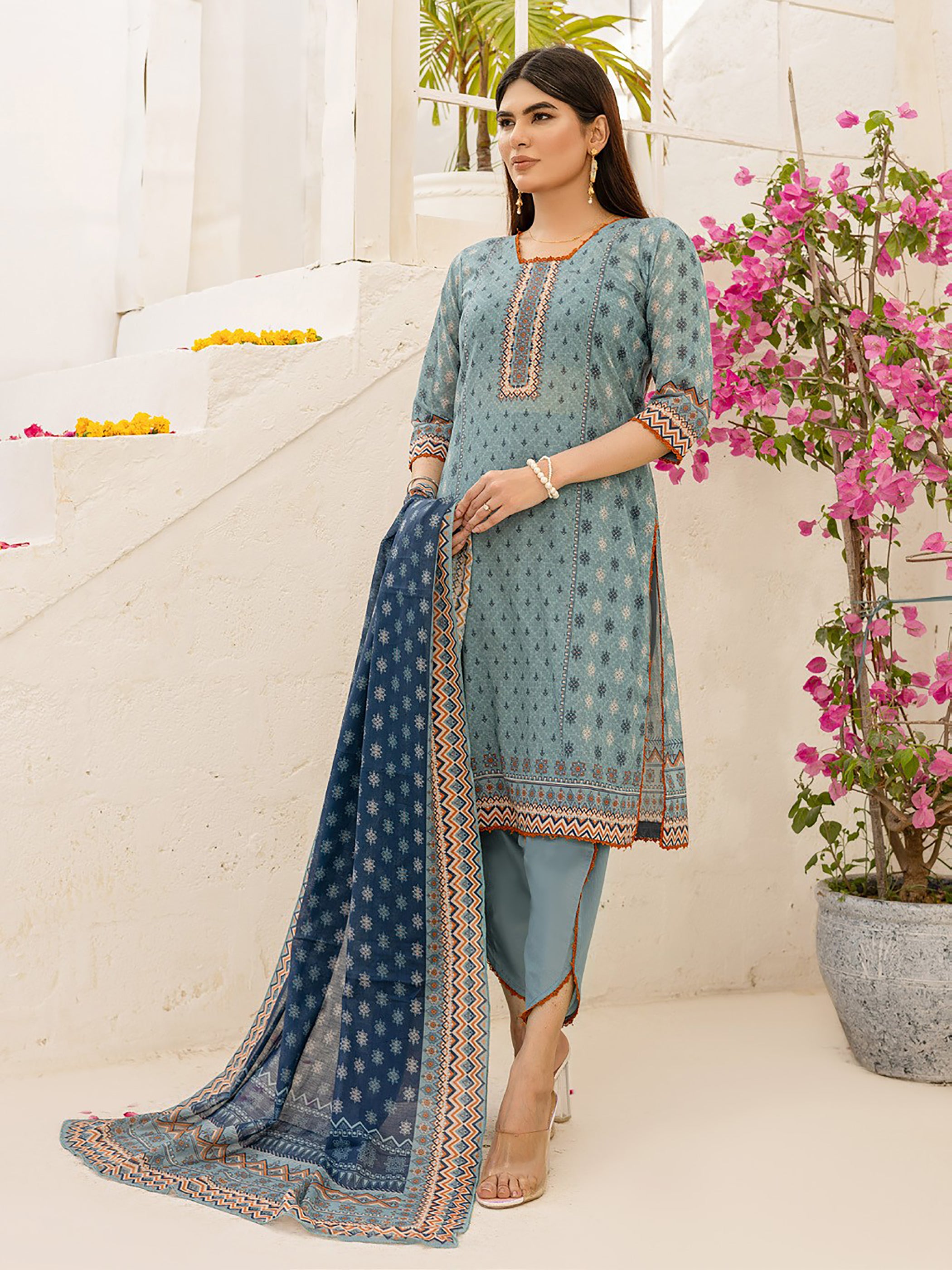 Bareera Vol 2 By MTF Digital Printed Lawn 03 Pcs Unstitched Suit D03 ...